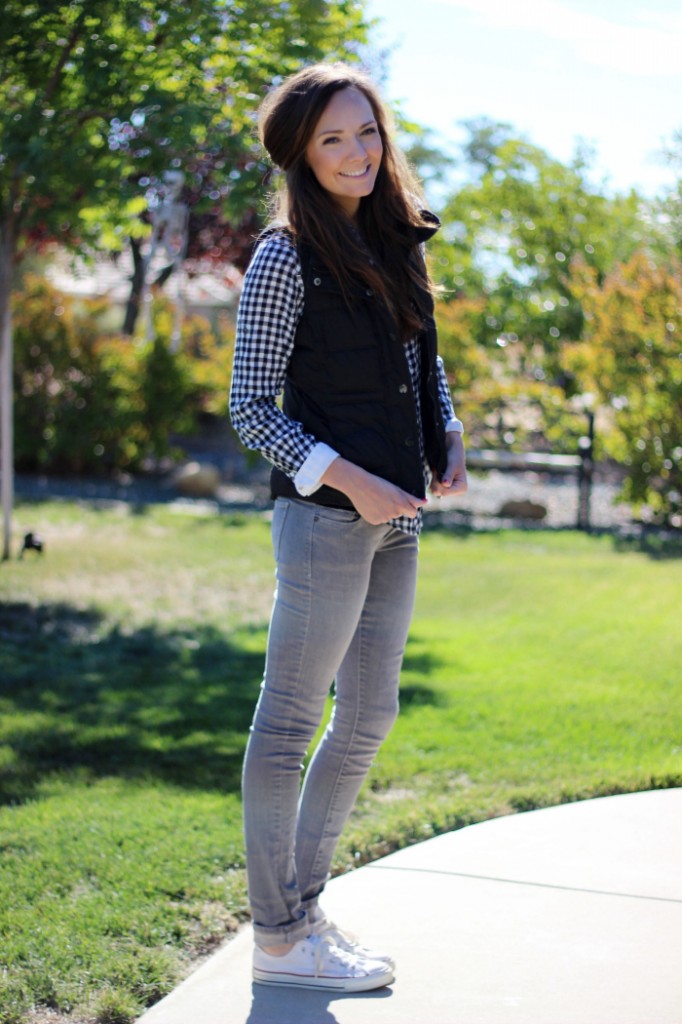 GREY JEANS AND CHECKS - Katie Did What